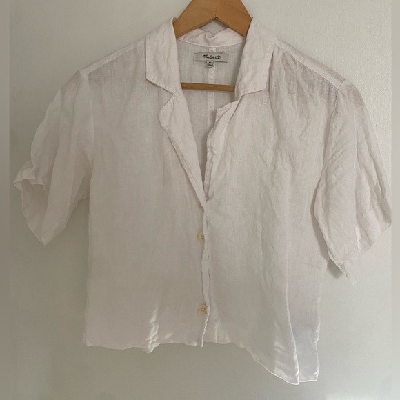 Madewell | Tops | Madewell White Linen Button Up | Poshmark